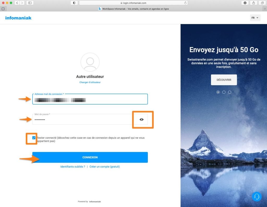 Accéder à la messagerie web Infomaniak – deepSense